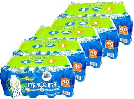 Amazon.com: Niagara Purified Drinking Water, 16.9 fl oz Bottles, 40 ...