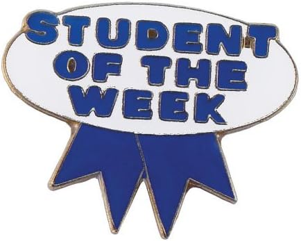 Amazon.com: Student of the Week Lapel Pin (Blue/White) : Office Products
