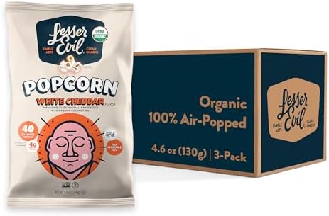 Amazon.com : LesserEvil No Cheese Cheesiness Organic Popcorn, Premium ...