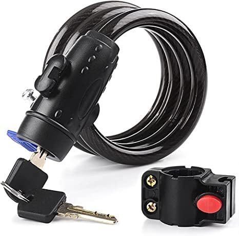 Adonyx Plastic Bike Lock Cable Bike Locks with Complimentary Mounting ...