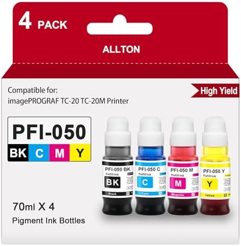 Amazon.com: PFI-050 PFI050 Ink Refill 4-Pack PFI-050 Pigment Ink Tank Set Replacement for Canon ...