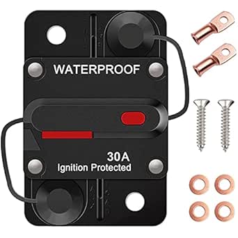 30A-300A Car Circuit Breaker with Manual Reset, 12V-48V DC Waterproof ...