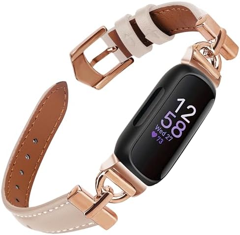 Amazon.com: Leather Bands Compatible with Fitbit Inspire 3 Bands ...