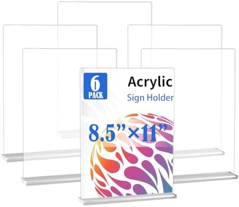 Amazon.com: Douildhaiy 4 Pack 4 x 6 Acrylic Double Side Sign Holder ,T ...