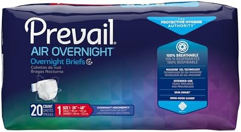 Amazon.com: Prevail AIR Overnight Incontinence Briefs with Tabs ...