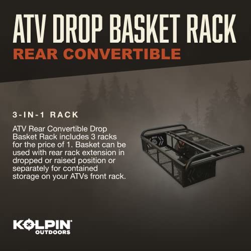 Kolpin 53350 ATV Rear Drop Rack Basket Convertible 3-in-1, Black, 43" l ...