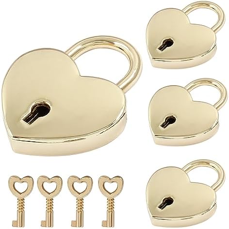 Amazon.com: Warmtree Small Metal Heart Shaped Padlock Mini Lock with ...