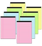 Amazon.com : Pink Legal Pads 8.5 x 11 Notebook Paper, 12 Pack Colored ...