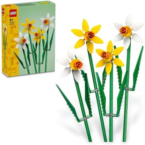 LEGO Botanicals Daffodils, Yellow Artificial Flowers Set for Kids ...