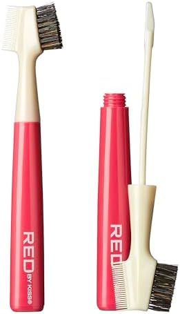 Amazon.com : Red by Kiss Hair Brush with Edge Fixer Gel 3 in 1 Edge ...