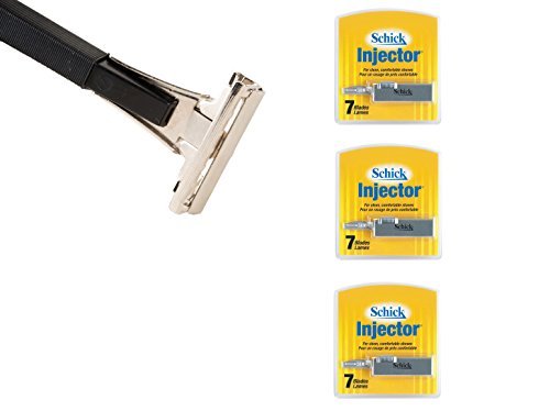 Shave Classic Single Edge Razor Handle + Schick Injector Refill Blades ...