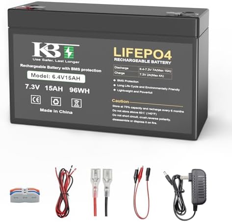 Amazon.com: 6V Battery LiFePO4 USB Rechargeable 7Ah Lithium Phosphate ...