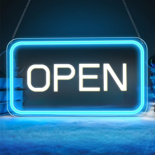 LightingWill LED Neon Open Sign, 16"x 9" New Electric Signs, Ultra ...