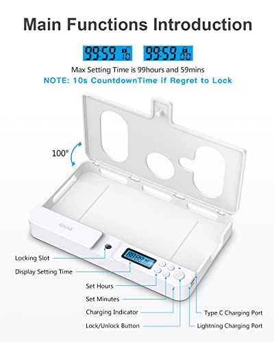 UpgradePhone Lock Box with Timer, Phone Jail, Self-Control Phone Safe ...