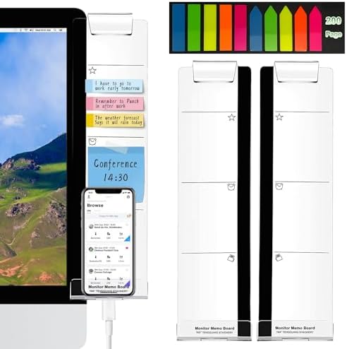 Amazon.com : 2pcs Office Desk Accessories Monitor Memo Board Computer ...