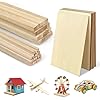 Amazon.com: Catephe Unfinished Balsa Wood Sheets Sticks, Wood Dowel ...
