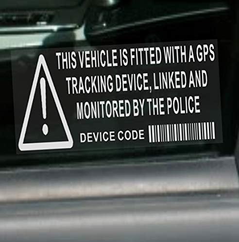 5 x Vehicle Fitted with Alarm GPS Tracker Stickers Monitoring Security ...