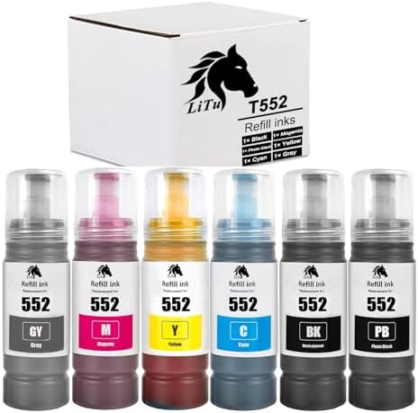 Amazon.com: LiTuhorse 552 Ink Bottles Replacement for Epson 552 Ink ...