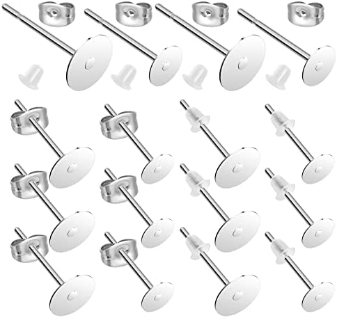 600pcs Earrings Posts and Backs Set, 200pcs Stainless Steel Earrings ...