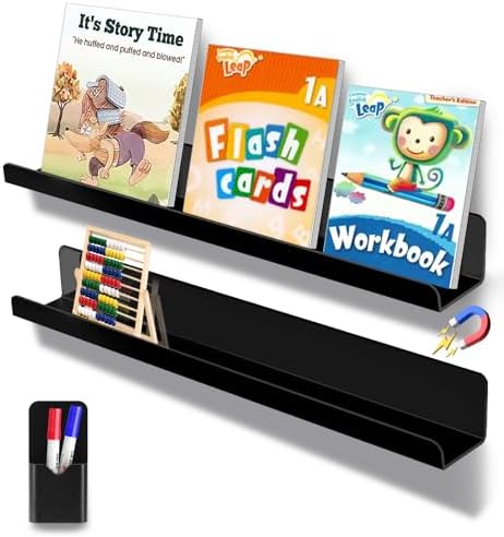 Amazon.com: MATT SAGA 2 Pcs Magnetic Book Shelf for Whiteboard ...