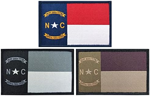 Amazon.com: North Carolina State Flag NC Embroidered Hook Patch NCP1 ...