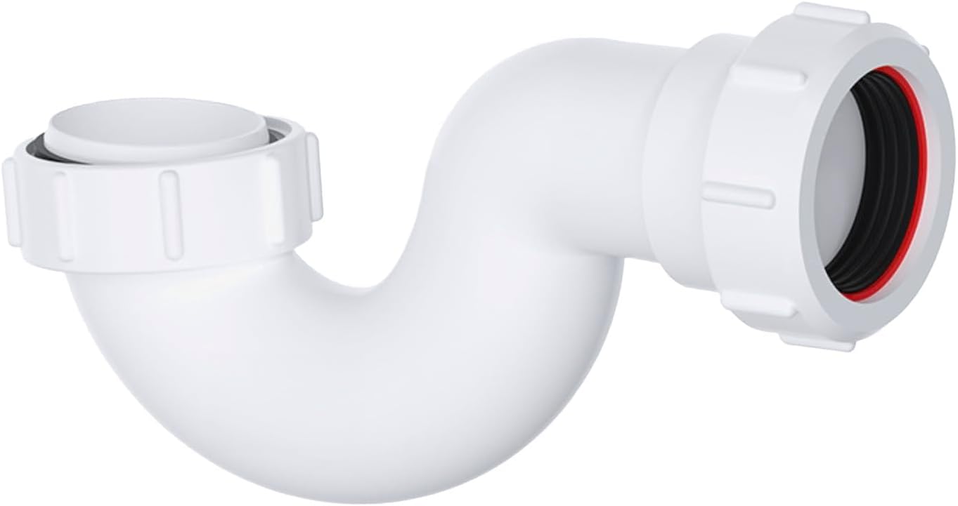 PlumbEZ Shallow P Trap 40mm (1.1/2 Inch) Bath Trap/Shower Trap with ...