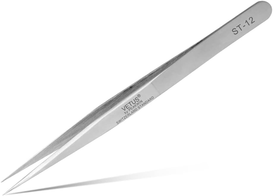 Amazon.com: Vetus Tweezer Non-magnetic Stainless Steel Pointed Tip ST ...