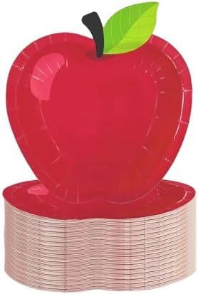 Amazon.com: YQUQWN 50 PCS Back to School Plates Red Apple Paper Plates ...