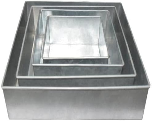 Amazon.com: 4 Tier Square Multilayer Birthday Wedding Cake Tins - 6",8 ...