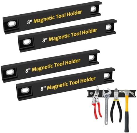 Amazon.com: 8” Magnetic Tool Holder with Rubber Protection, 4 Pack Magnetic Strips Heavy Duty ...