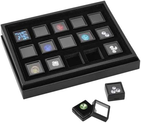 Amazon.com: PH PandaHall Gemstone Display Boxes, Black Plastic Gem Box ...