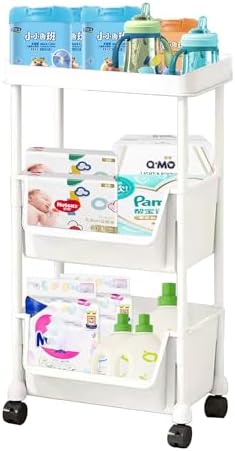 Amazon.com: JOLEAD Baby Diaper Caddy Organizer Cart Movable, 3-Tier ...