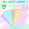 Amazon.com: 12Pcs Plastic Pastel Color Tablecloths,Assorted Color Table ...