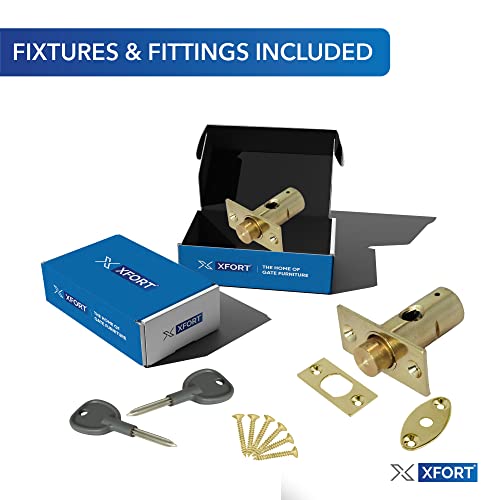 XFORT 2 Pack 35mm, Polished Brass Mortice Window Rack Bolts with 2 Star ...