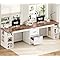 Amazon.com: SEDETA Farmhouse 96.5" Computer Desk with Drawers, 2 Person ...