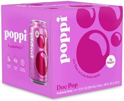 Amazon.com : poppi Doc Pop Prebiotic Soda, 4pk 12 Fl Oz each : Grocery ...