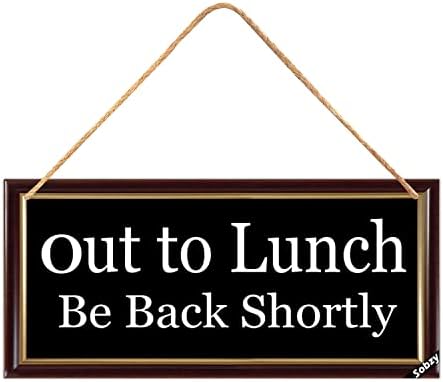 Amazon.com: Out to Lunch Wood Sign for Office, Lunch Break Door Sign ...