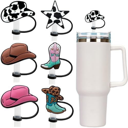 Amazon.com: Straw Cover Cap for Stanley Cup 30 Oz 40 Oz Tumblers - 10mm Silicone Cowboy Hat ...