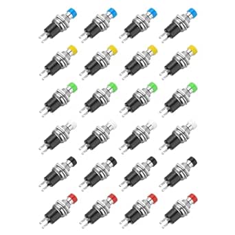 MECCANIXITY Set of 24 1A 250V AC 7mm Mini Momentary Push Button Switch ...