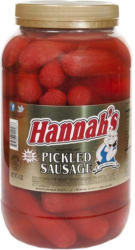 Amazon.com: Hannah's Hot Pickled Sausage 39 ct. Gallon Jar : Grocery ...