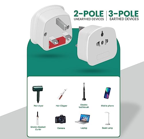 UK Tourist Adaptor UK 3 Pin Plug Adaptor For Electric Razor Shavers ...