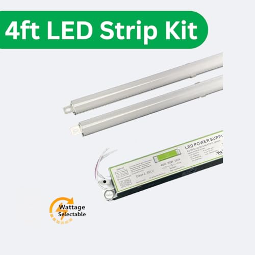 E2 LIGHTING Retrofit Kit 4ft LED 40W, Magnetic Linear Strip ...