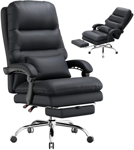 Amazon.com: EXCEBET Big and Tall Office Chair 400lbs Wide Seat, Leather ...