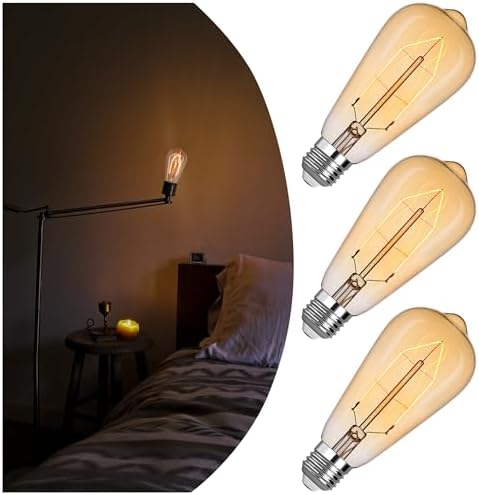 LED Edison Bulb Equal 25w Vintage Amber Light Bulbs 2000K Soft Yellow ...