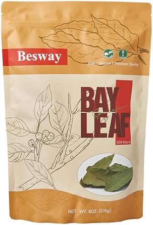 Amazon.com : Besway Bay Leaves Whole 6oz(170g), Dried Bay Leaf Freshly ...