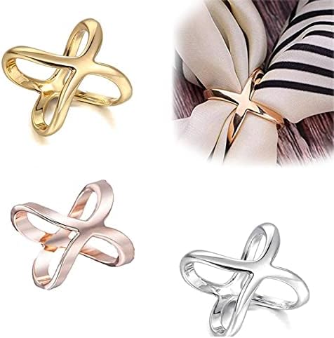 Amazon.com: JANCAN Scarf Clip Rings, 3Pcs X-shaped Scarf Ring Buckles ...
