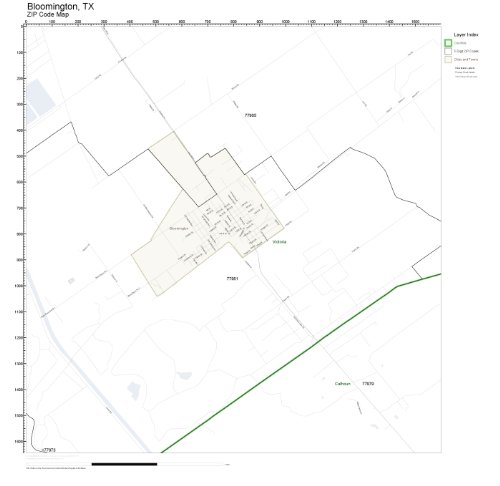 ZIP Code Wall Map of Bloomington, TX ZIP Code Map Not Laminated: Amazon ...