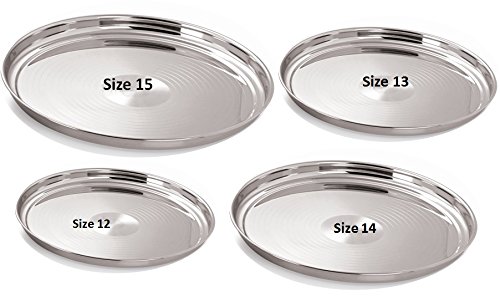 Buy Shaily Stainless Steel Thal/Muslim Thal Plate/Big Size Platter ...