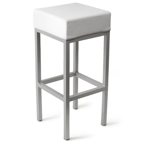 Bar@Drinkstuff Cuboid Bar Stool White : Amazon.co.uk: Home & Kitchen