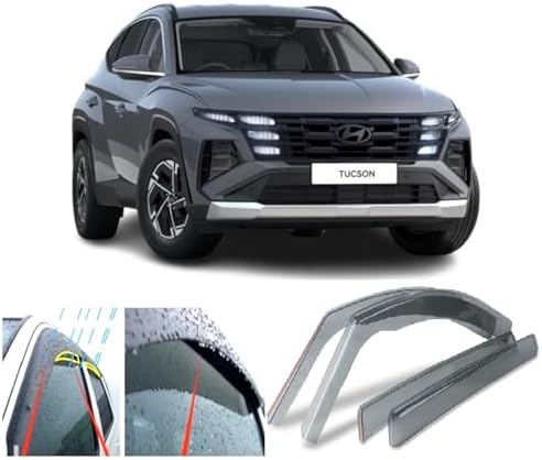 AC WOW 4x Wind Deflectors for Hyundai Tucson (NX) 2021 2022 2023 2024 ...